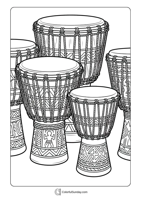40 Free Printable Drums Coloring Pages