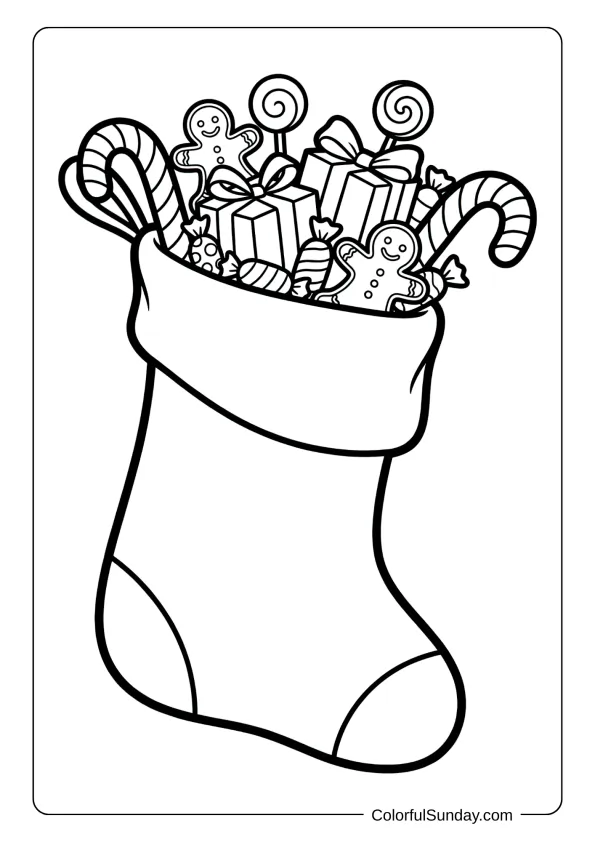 Candy Cane Coloring Pages (40 Free Printable PDF)