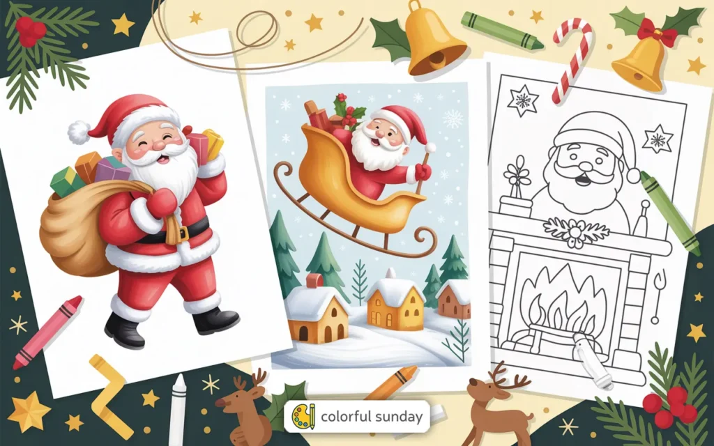 87+ Free Printable Santa Claus Coloring Pages