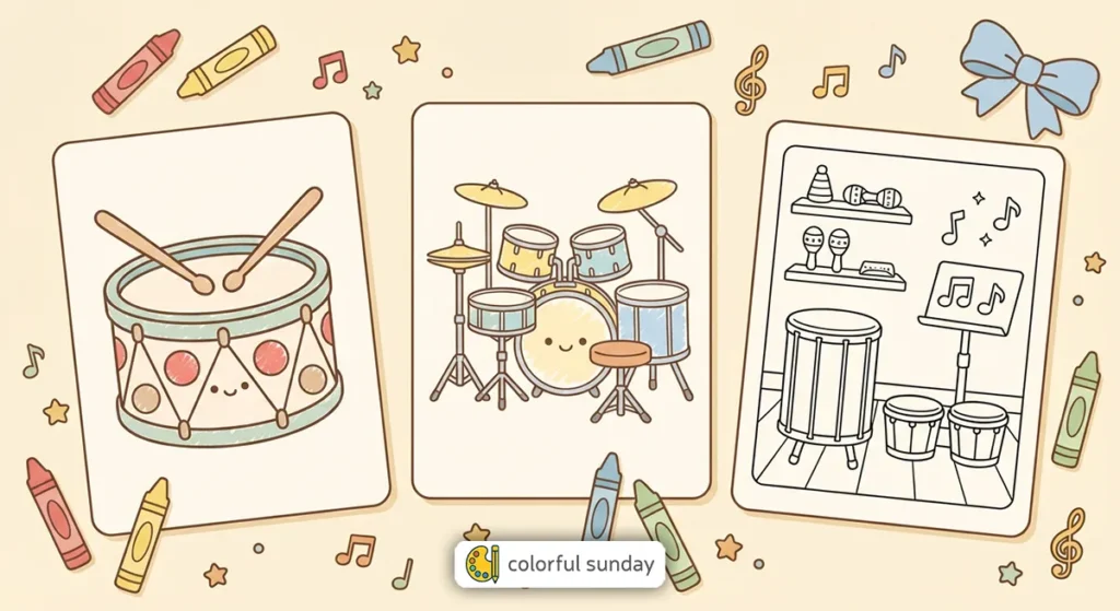 40 Free Printable Drums Coloring Pages